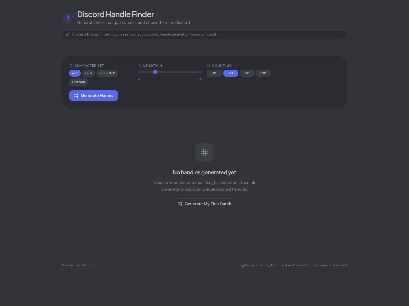 Discord Handle Finder