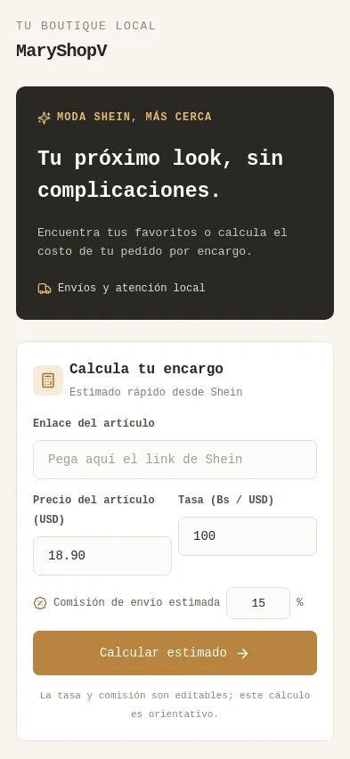 MaryShopV Catálogo App