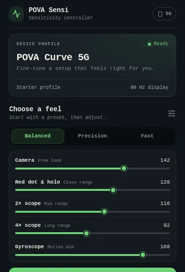Sensi Controller for Pova 5G