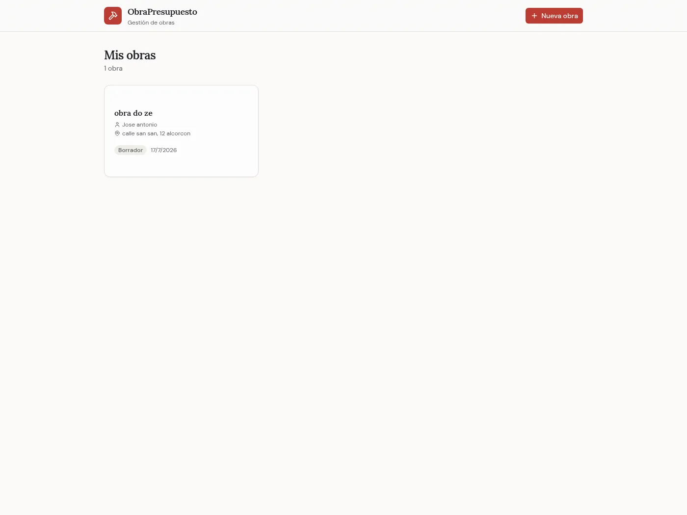ObraPresupuesto App