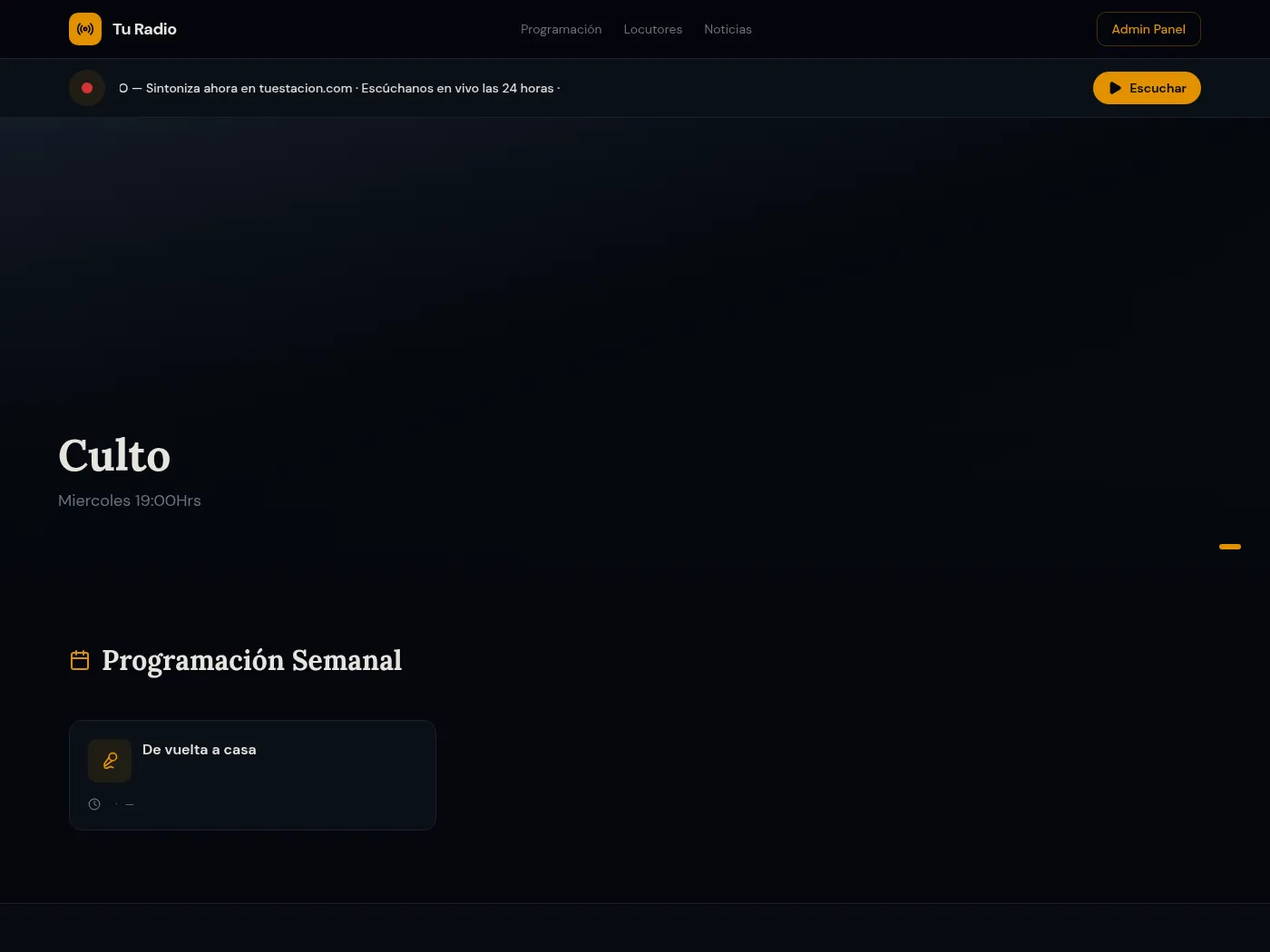 Radio Web Panel Builder