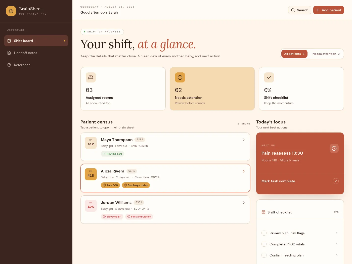 Postpartum BrainSheet Pro