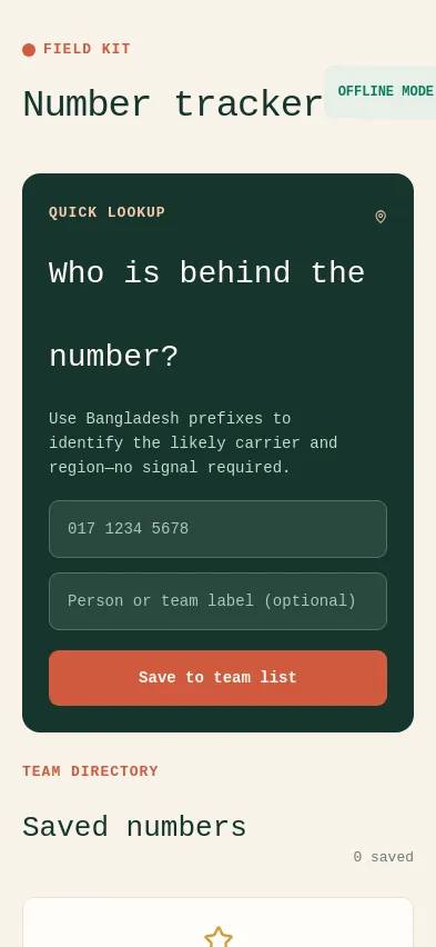 Bangladesh Number Tracker
