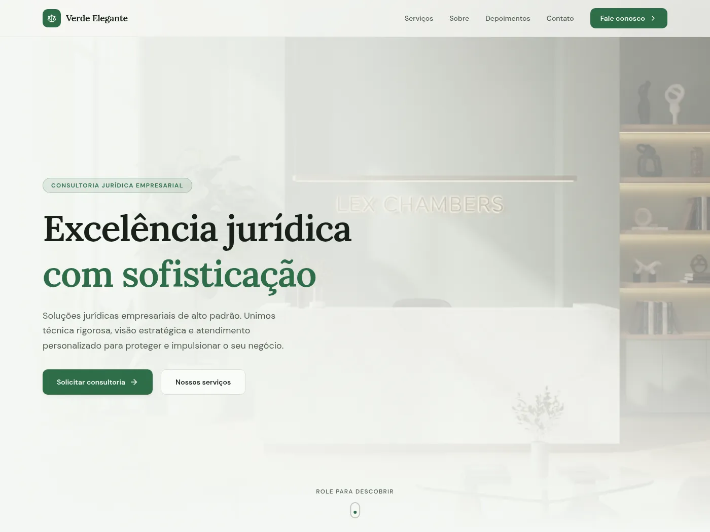 Verde Elegante Landing