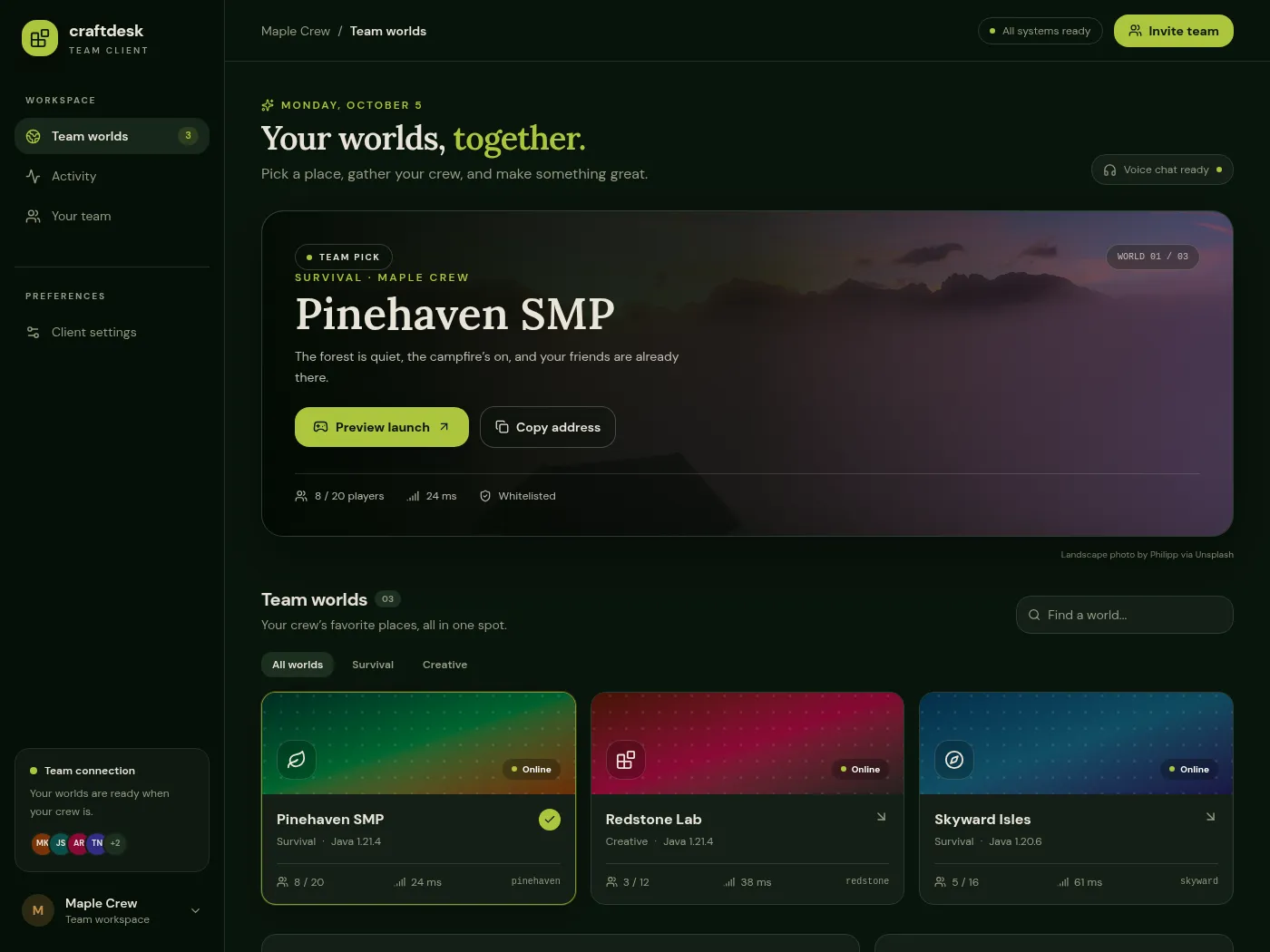 Minecraft Web Client