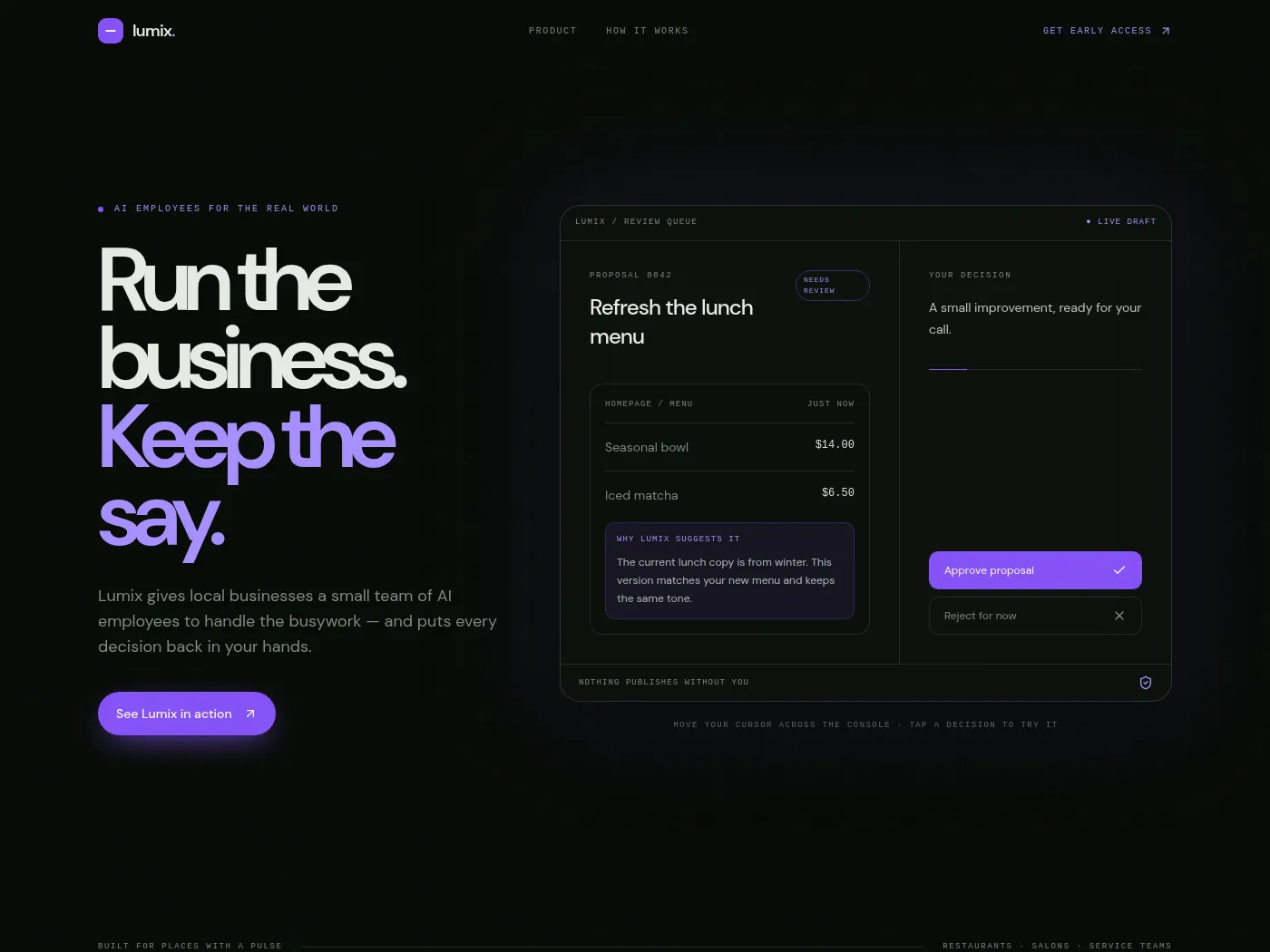 Lumix AI Landing Page