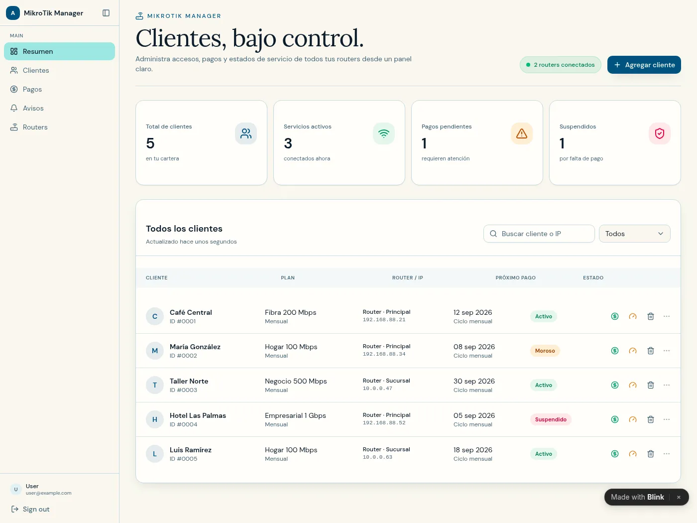 MikroTik Client Manager