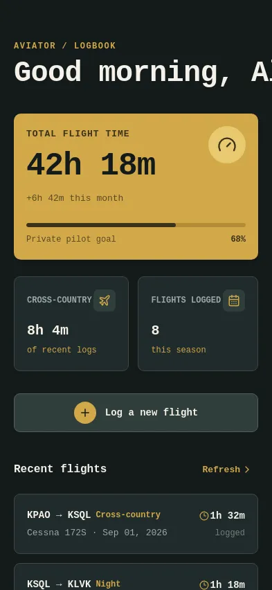 Aviator Flight Log