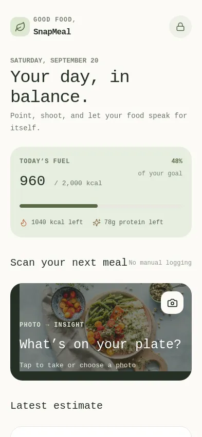 SnapMeal Nutrition Tracker
