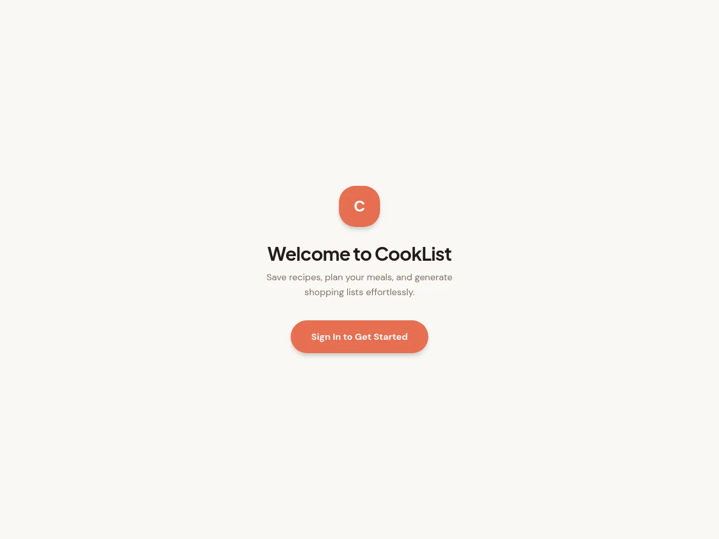 CookList MVP