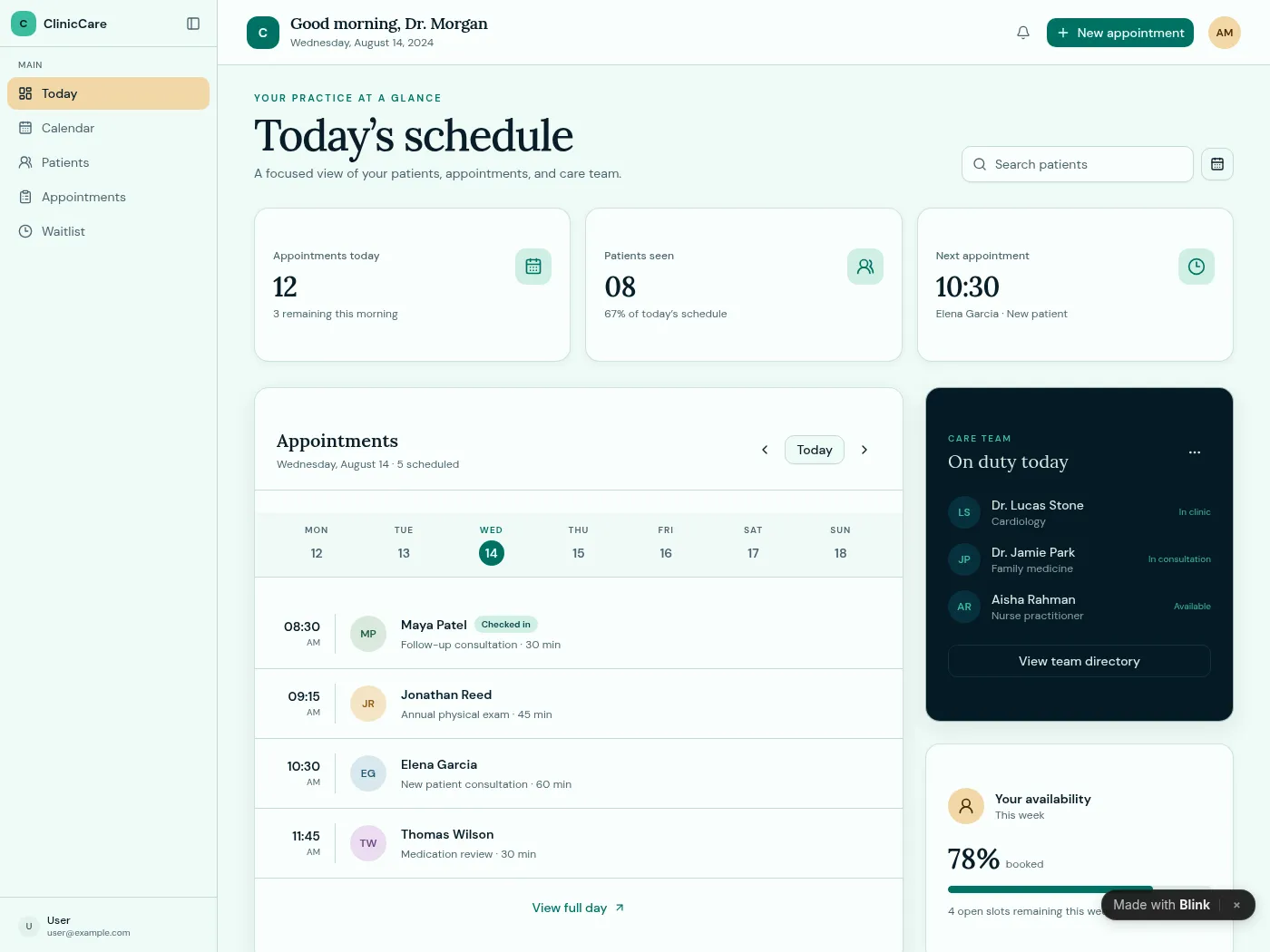 ClinicCare Scheduler