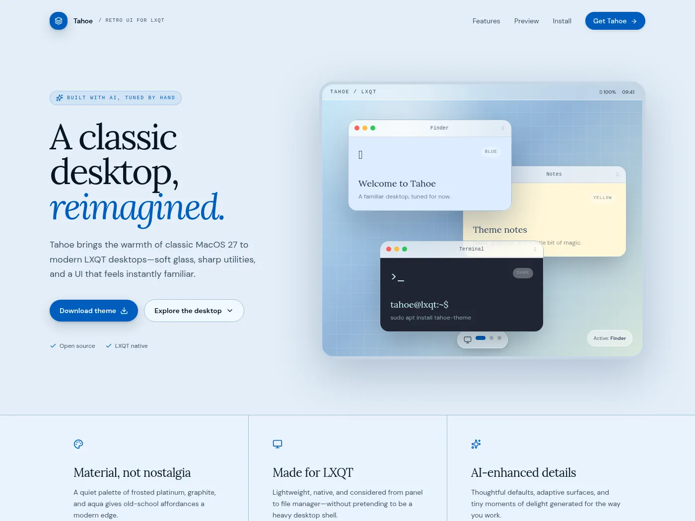 Tahoe Retro Web Theme