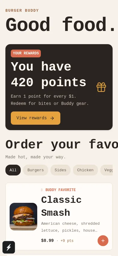 Burger Buddy Rewards App