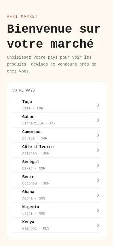 AfriMarket Mobile