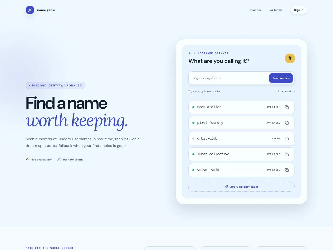 Discord Name Genie