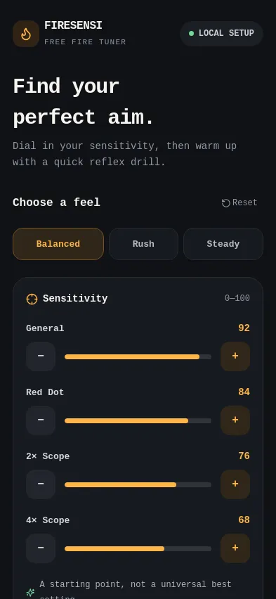 FireSensi Tuner