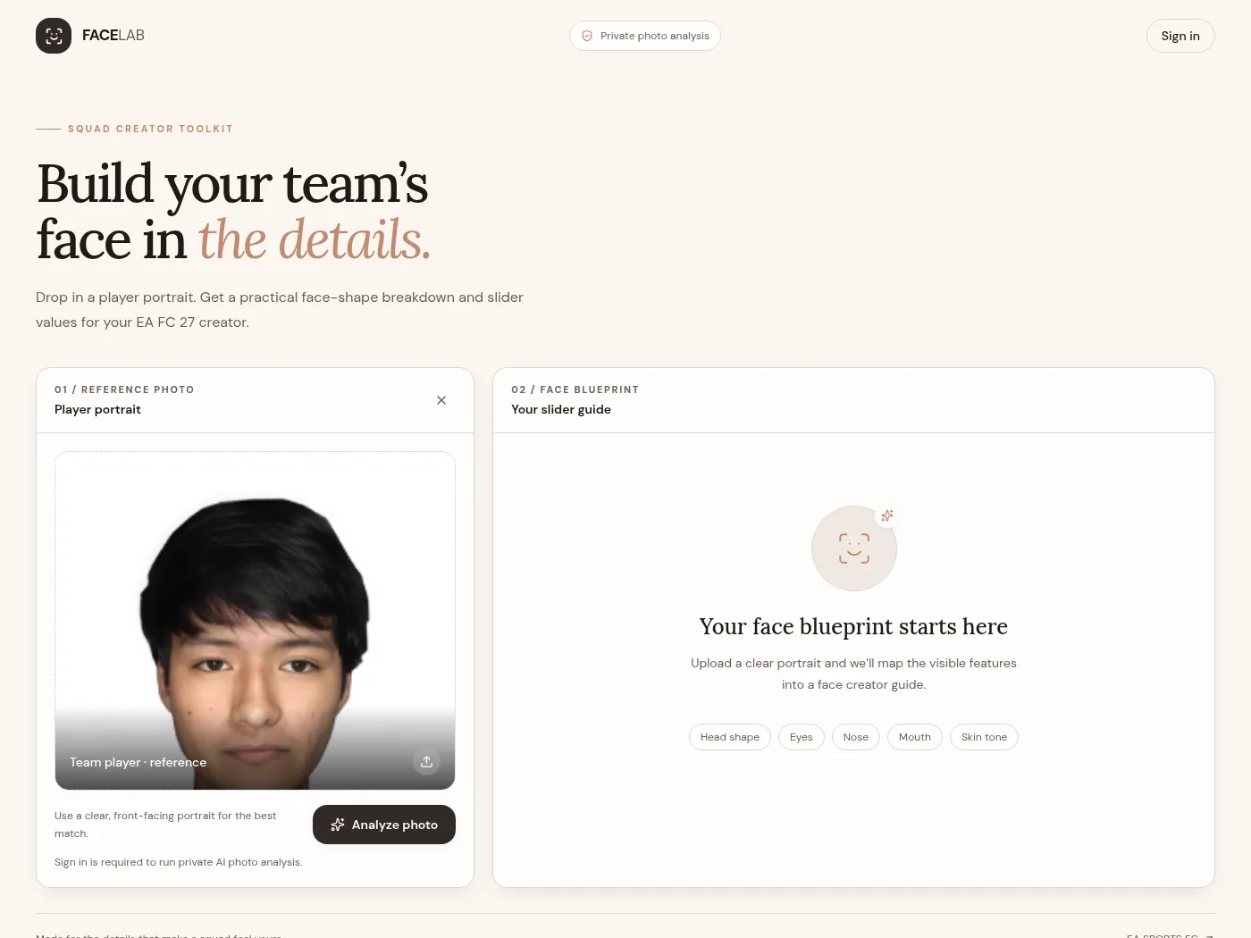 EA FC Face Builder