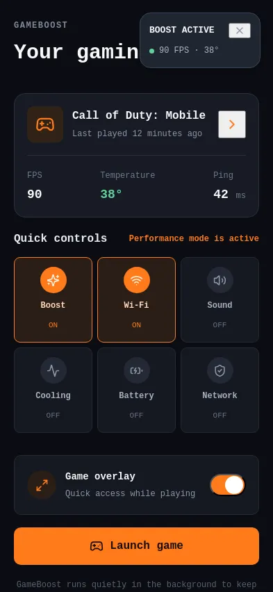 GameBoost Overlay