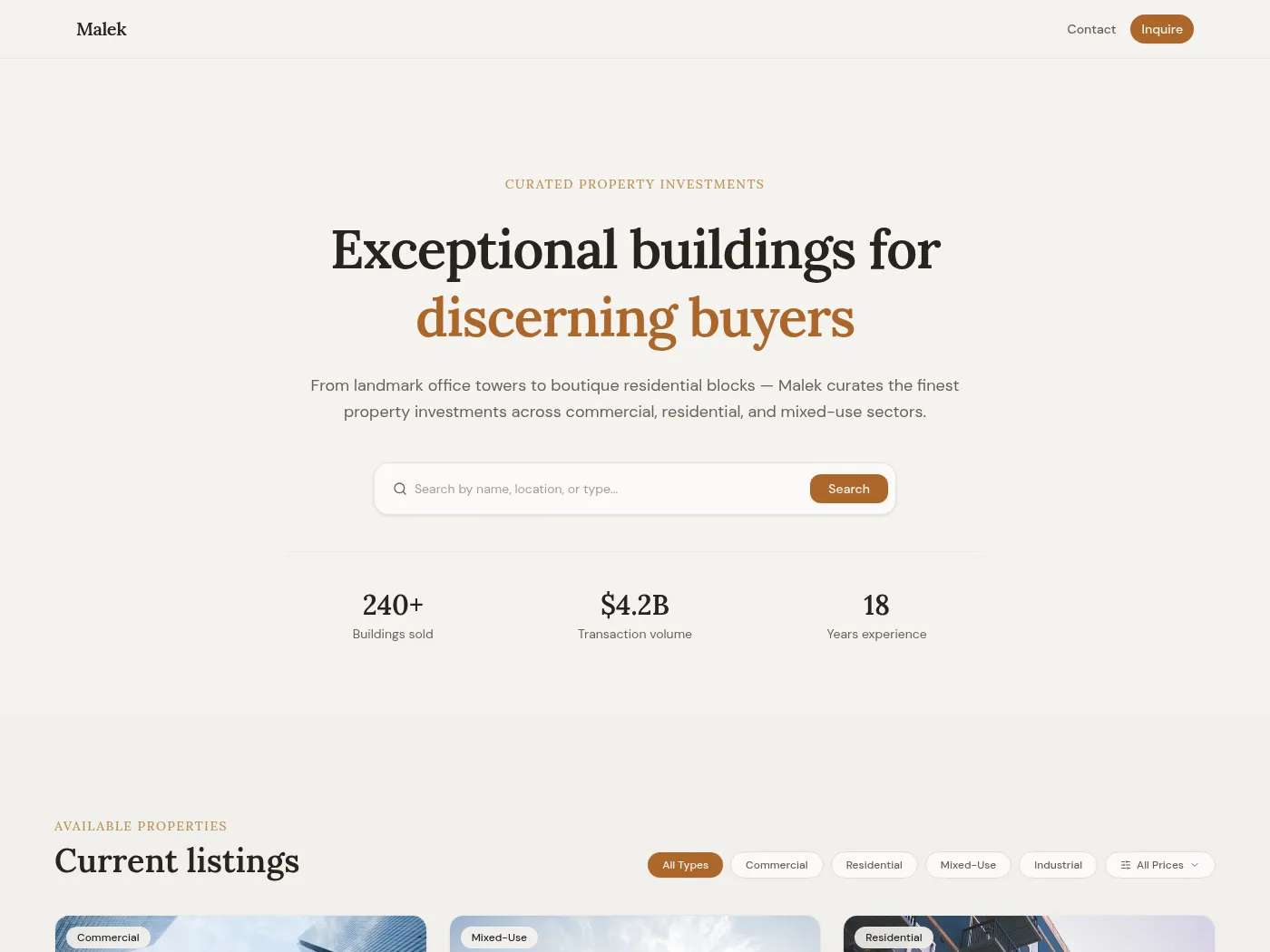 Malek Buildings Marketplace