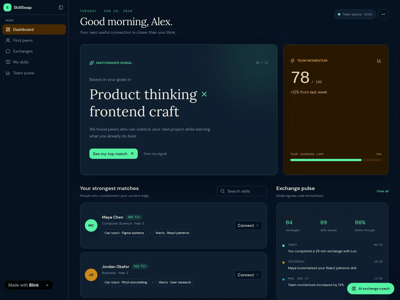 SkillSwap AI Platform