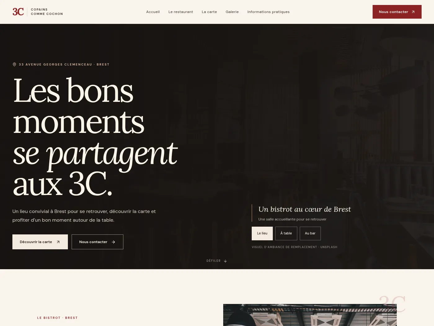 Les 3C Bistro Site