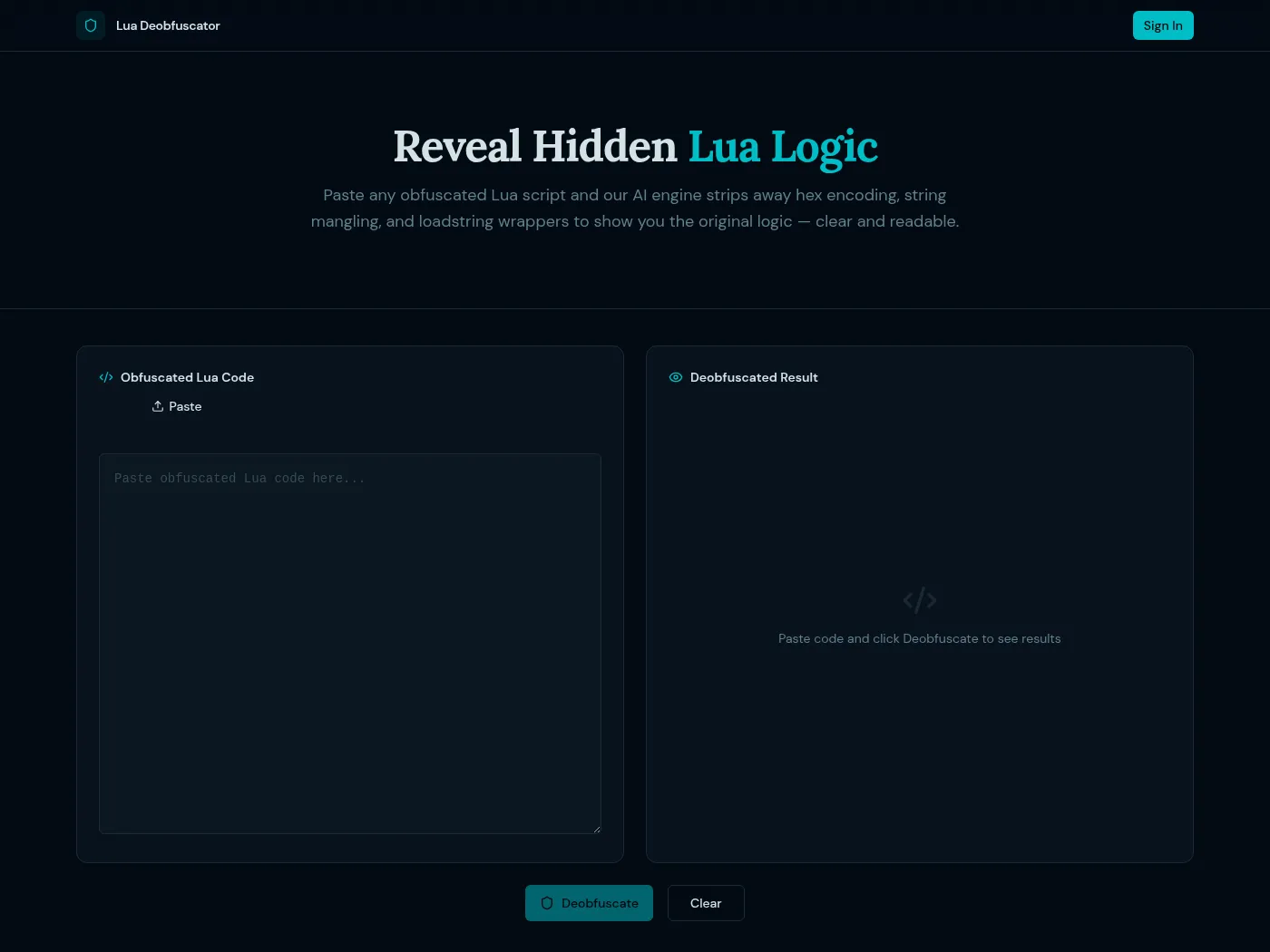 Lua Deobfuscator Web
