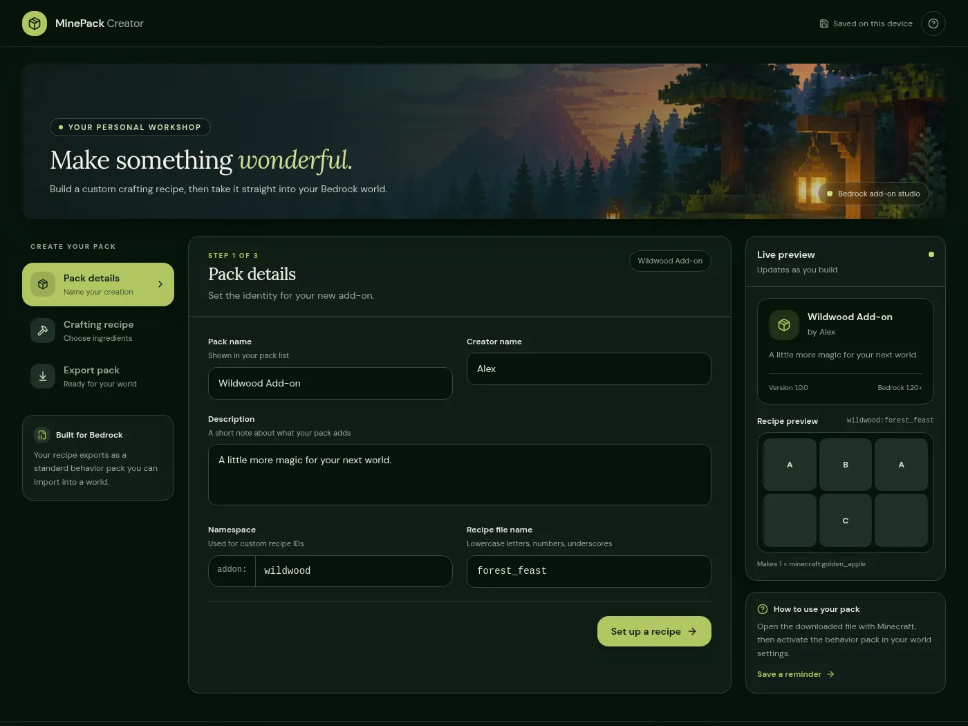 MinePack Creator