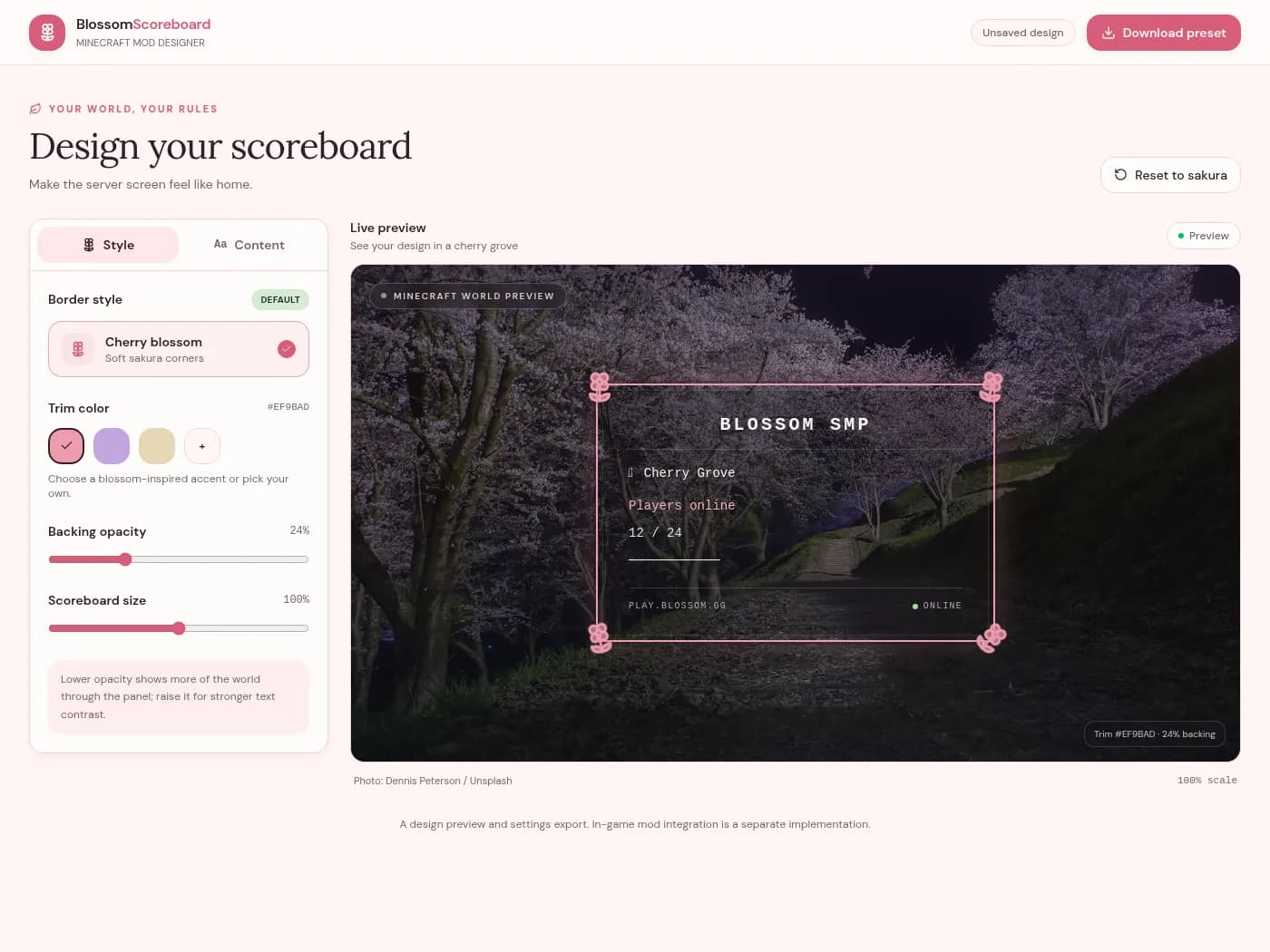 BlossomScoreboard Mod