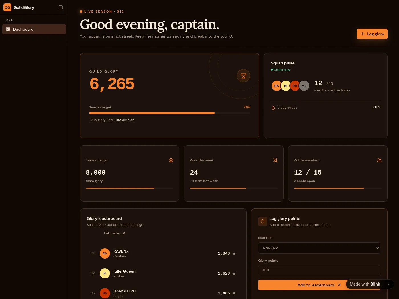 GuildGlory Tracker