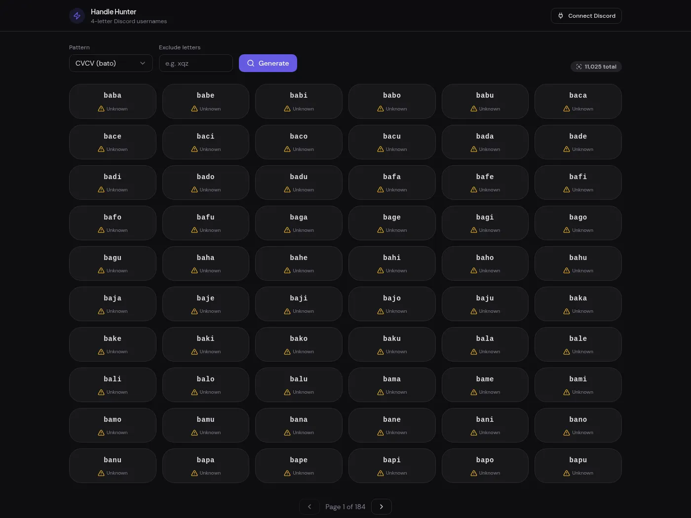 Discord Handle Hunter