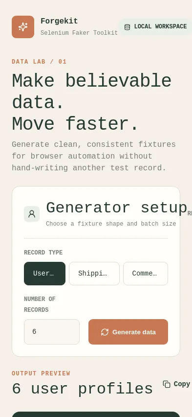 Selenium Faker Toolkit