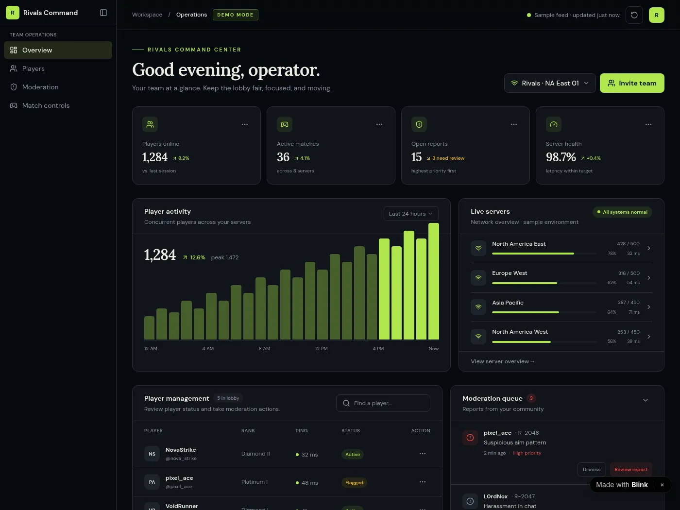 Rivals Admin Dashboard