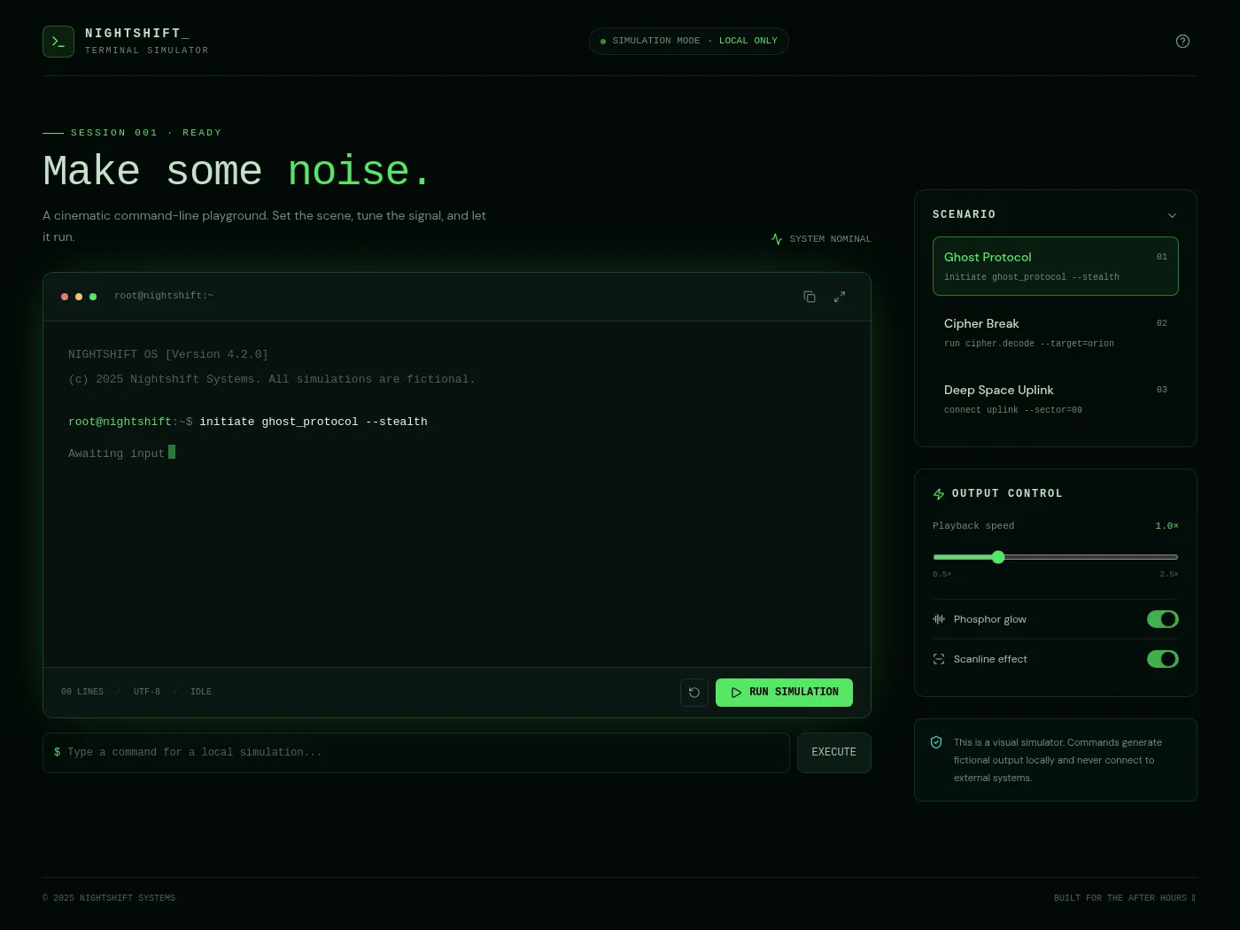 Hacker Terminal Simulator