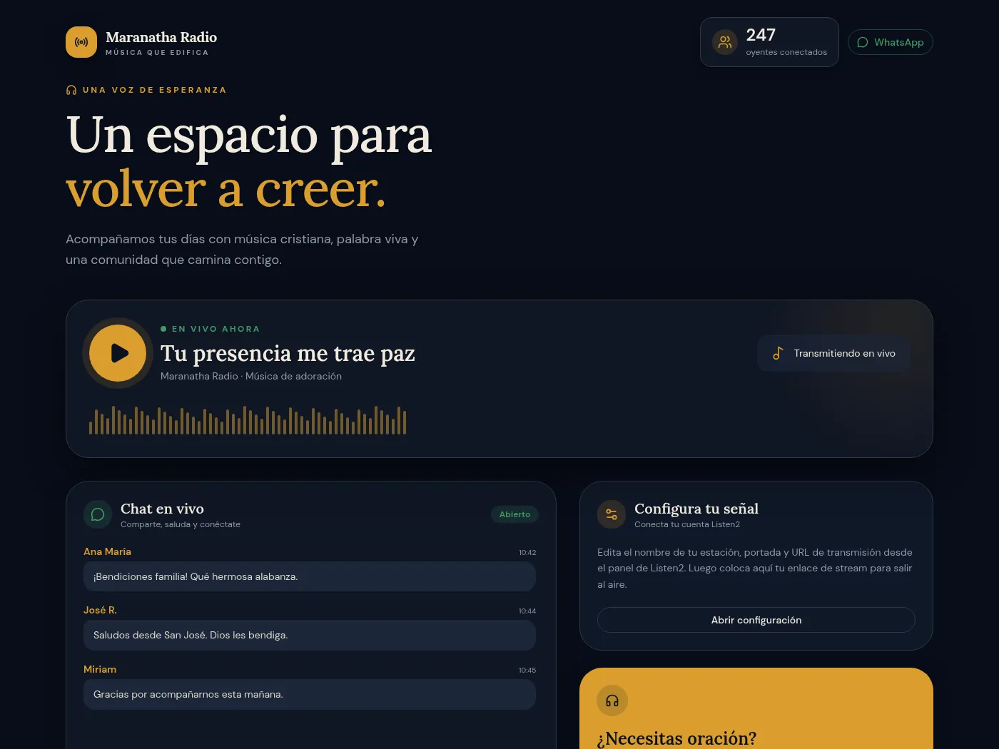 Maranatha Radio Dashboard