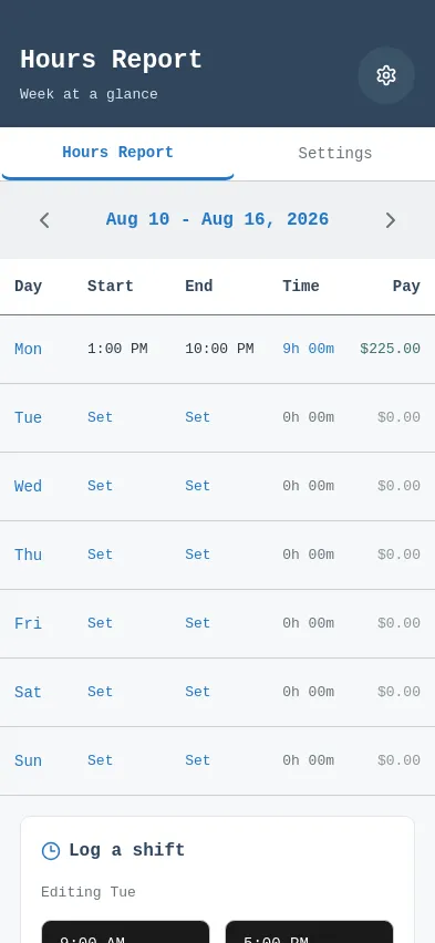 HourTrack Mobile