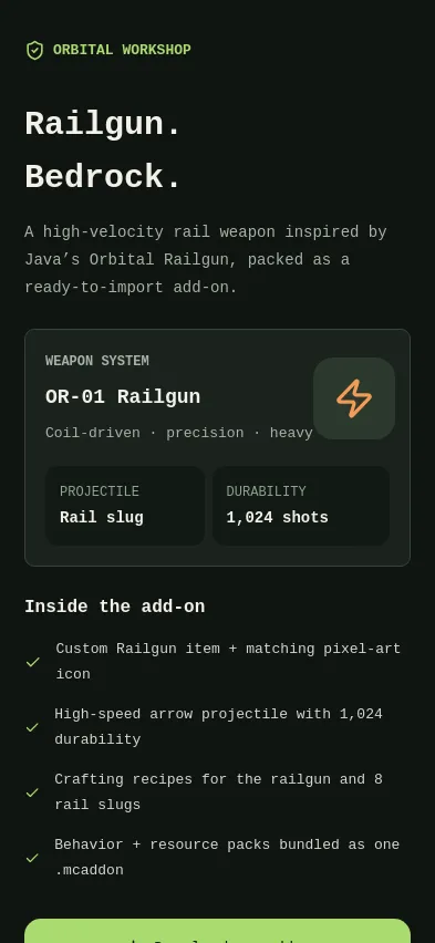 Orbital Railgun Add-On