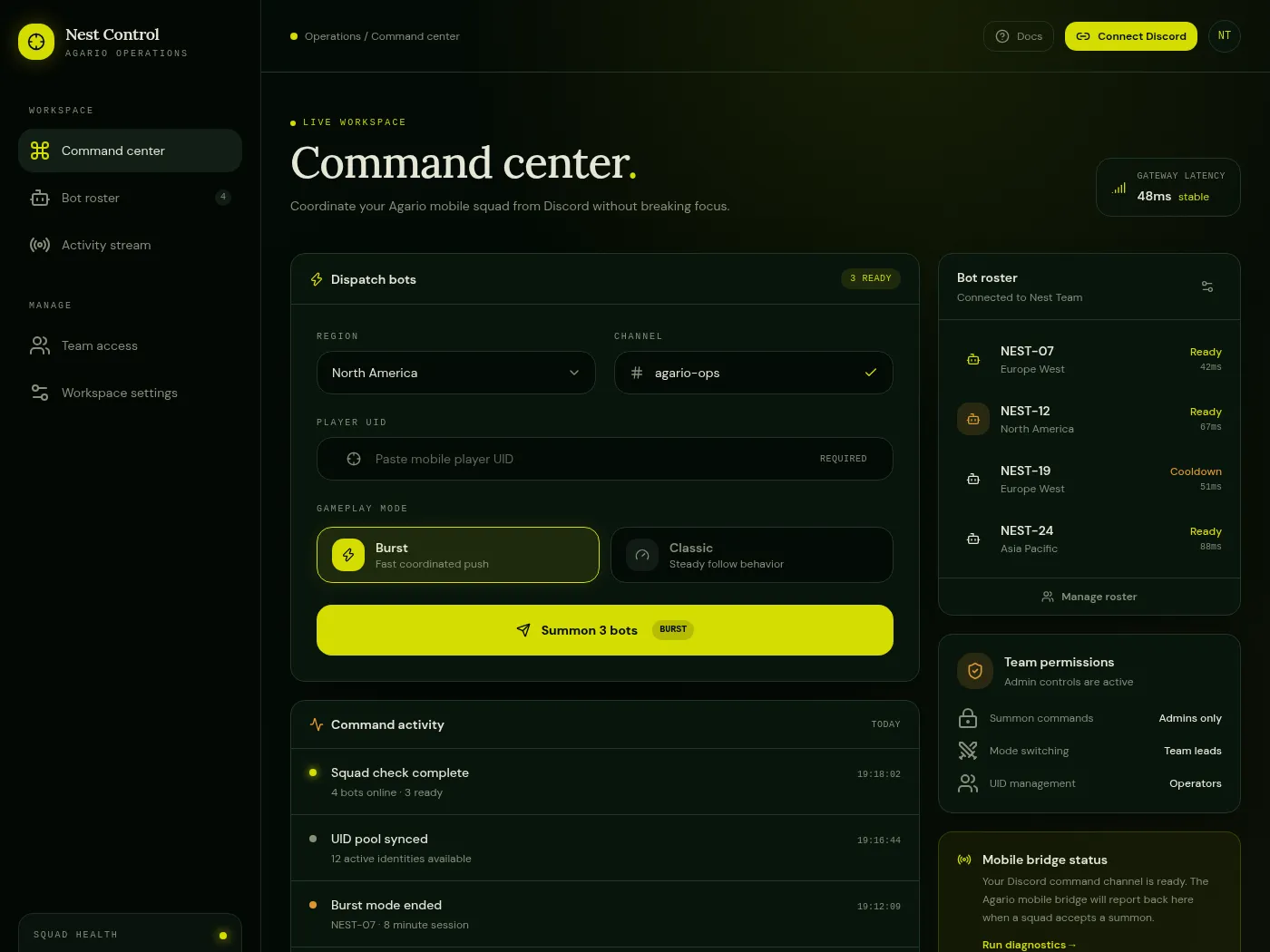 Agario Discord Control