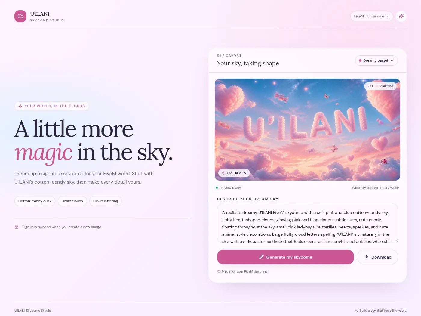 U’ILANI Skydome Generator