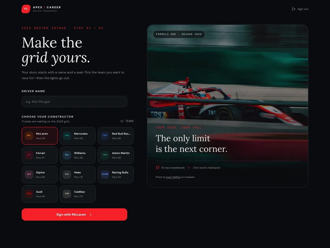 F1 Career Simulator