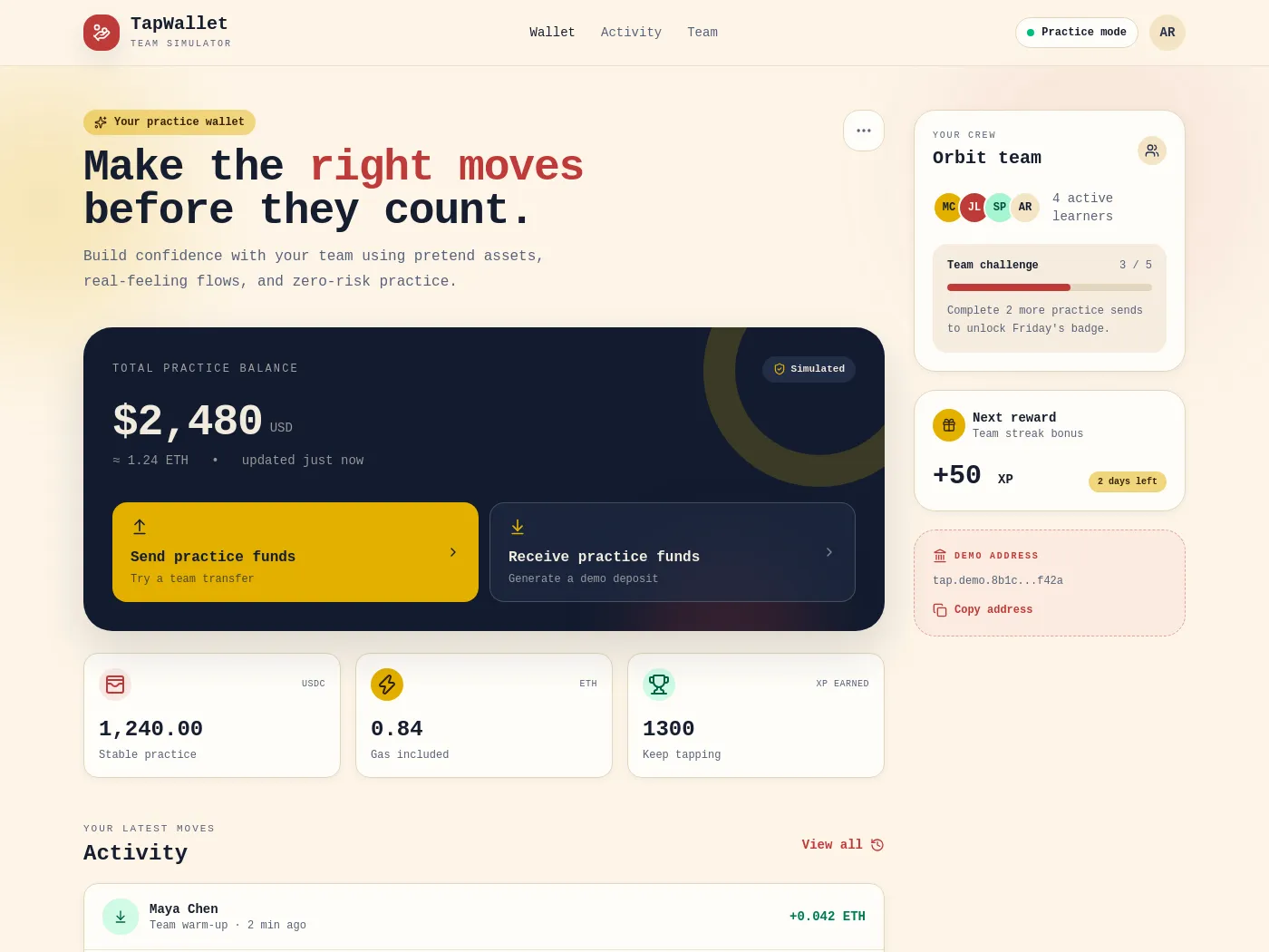 TapWallet Simulator