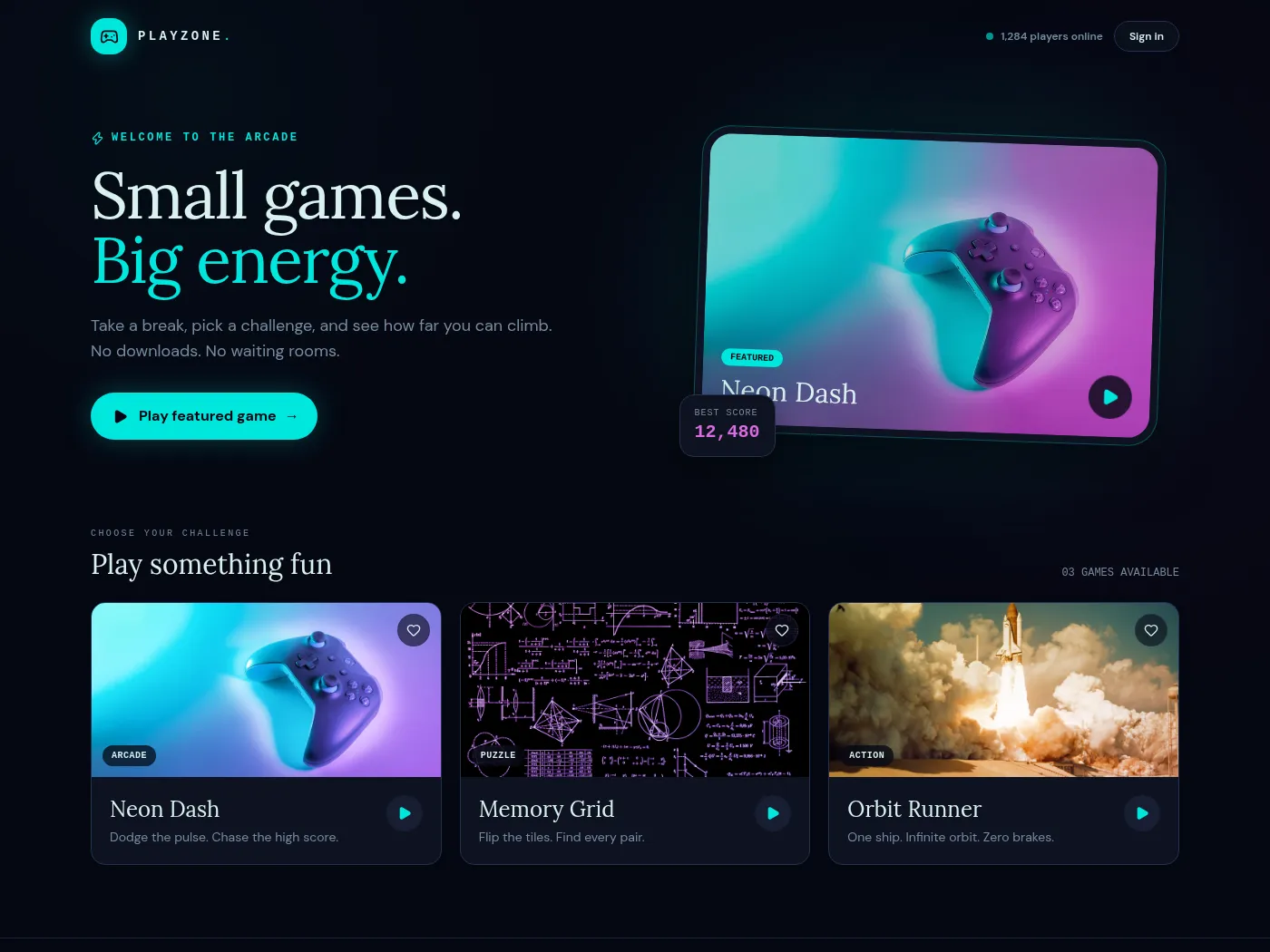 PlayZone Games Hub