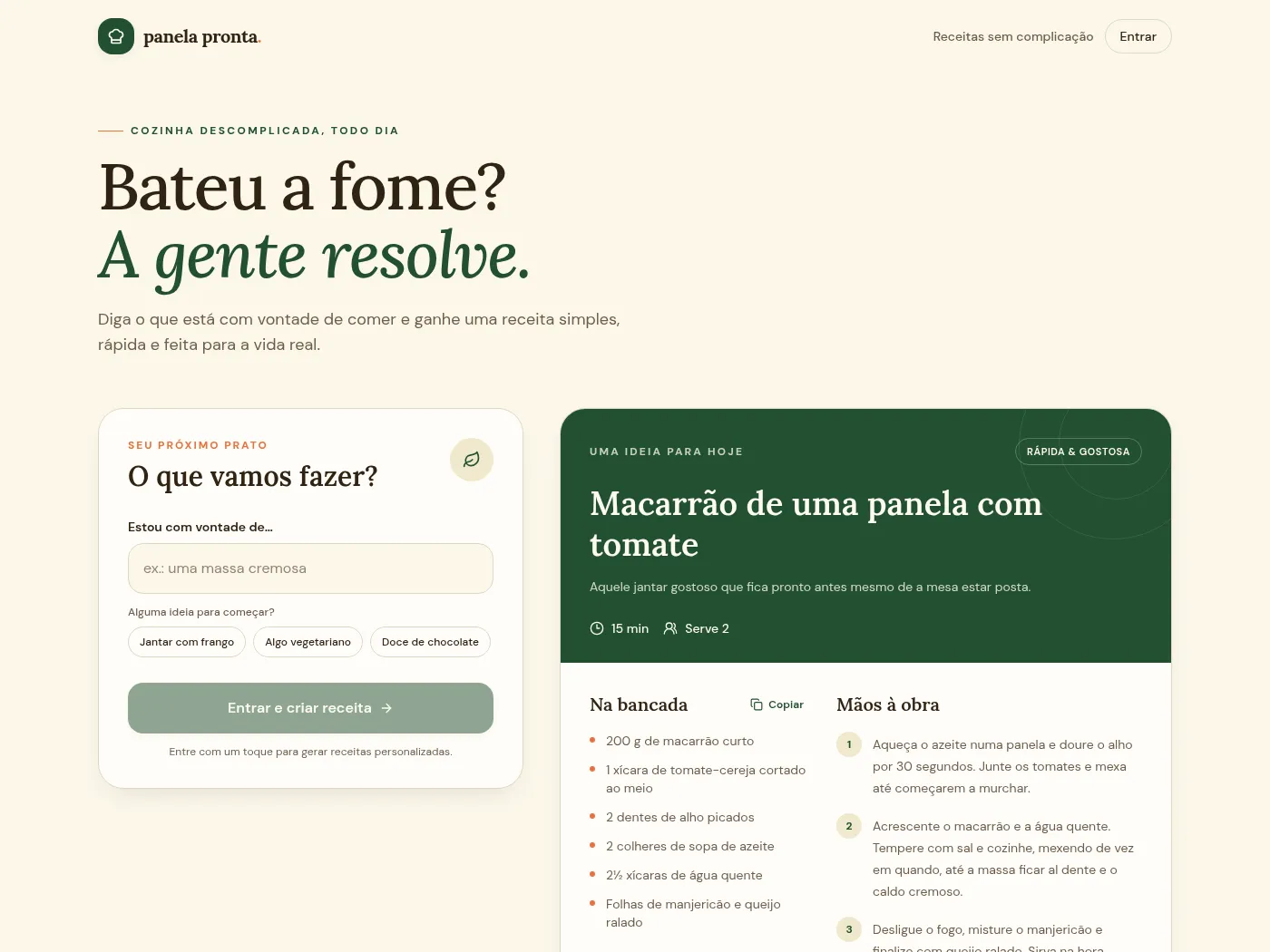 Fast Recipe Generator
