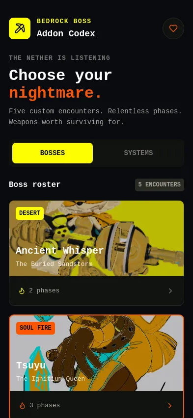 Bedrock Boss Addon