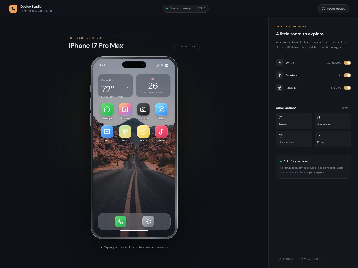 iPhone 17 Pro Simulator