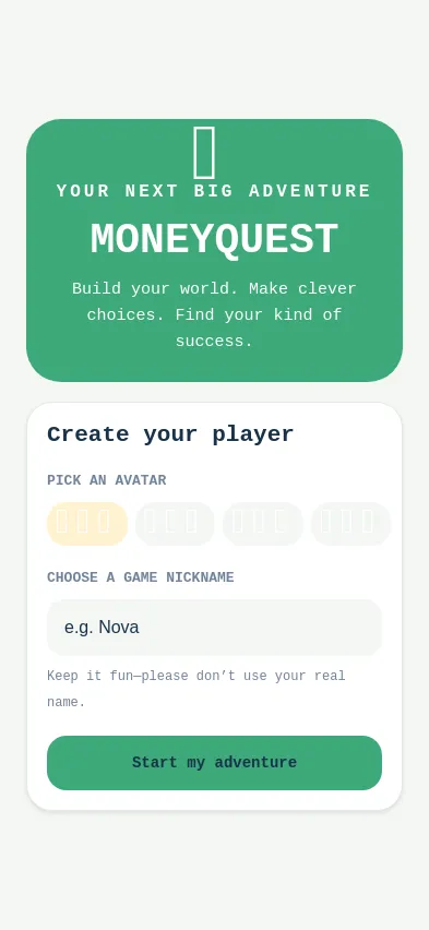 MoneyQuest Mobile Game