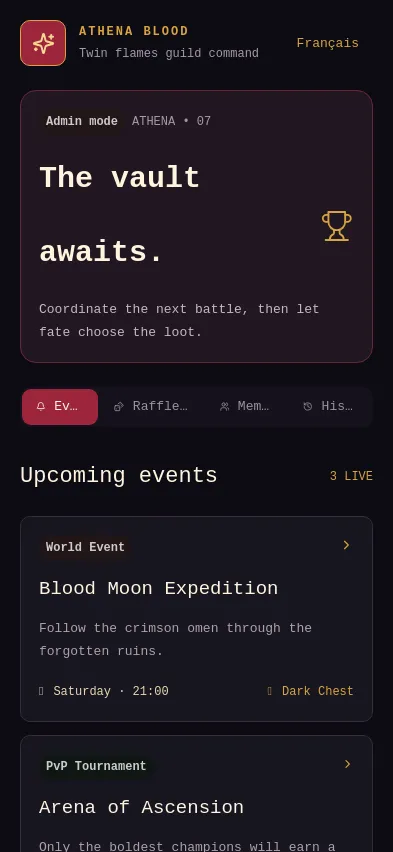 Athena Blood Guild App
