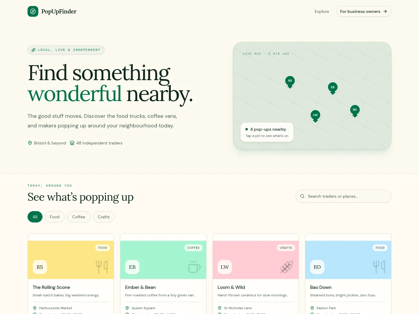 PopUpFinder Directory Portal