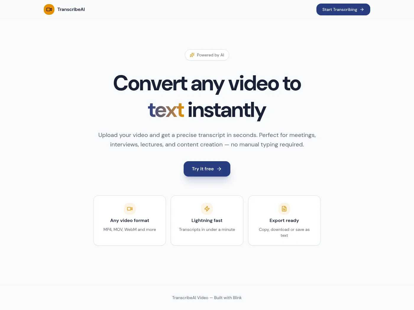 TranscribeAI Video