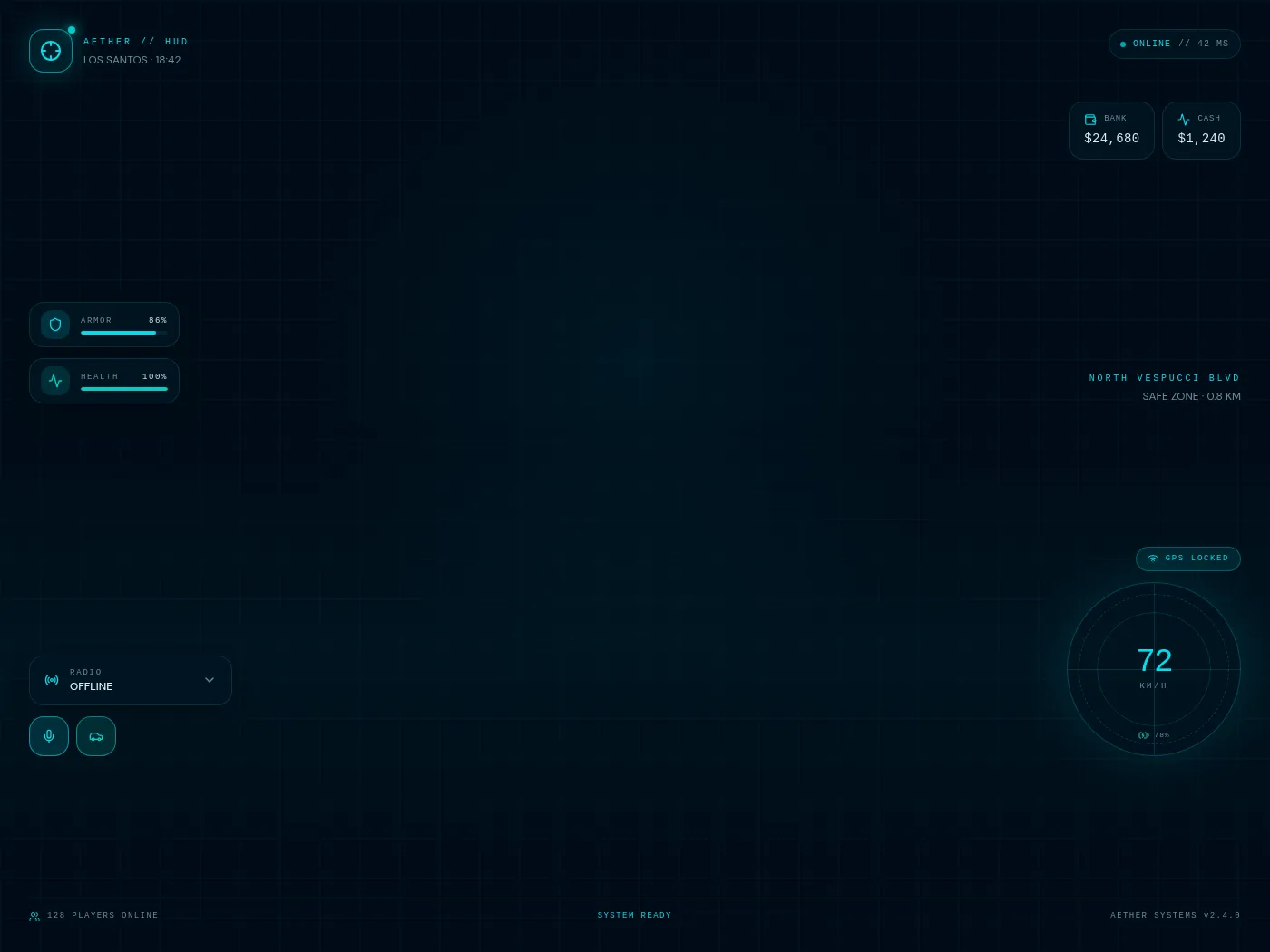 Cyan HUD for FiveM