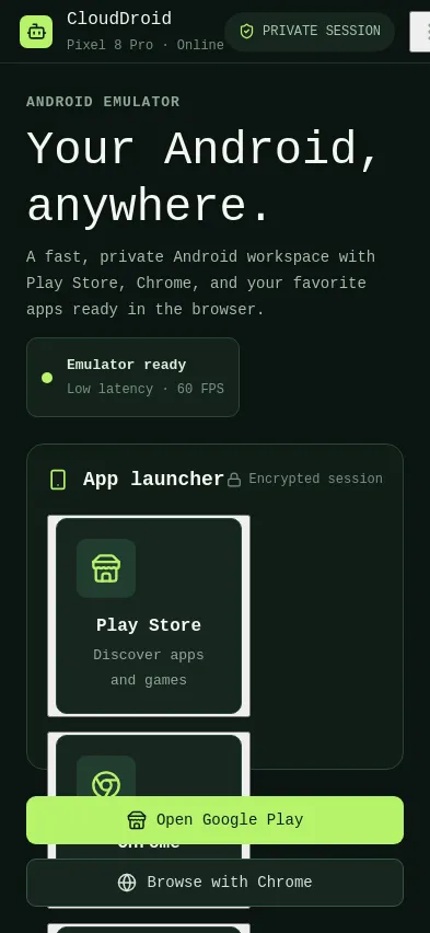 Web Android Sandbox